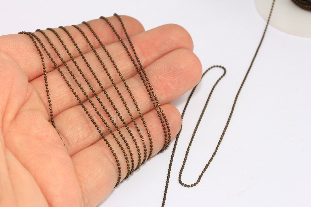 1mm Antique Bronze Ball Chain, Bronze Faceted Ball Chain, Bronze Lace ...