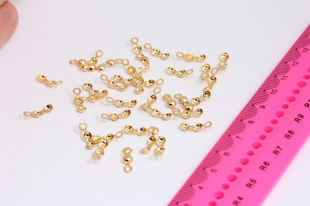 24k Shiny Gold Plated Crimp Beads, Fits 1mm Ball Chain, Crimps, Ball ...
