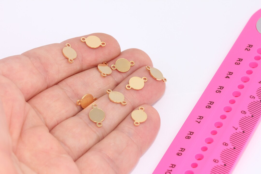 7x9mm 24k Shiny Gold Coin Charms, Stamping Disc, Round Charms ...