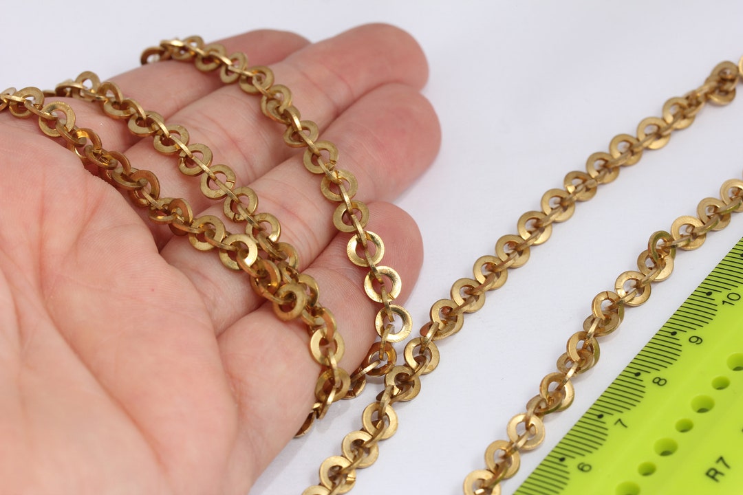 Raw Brass Bar Chain , 6mm - Link Chain - Brass Chains - Rolo Chains ...