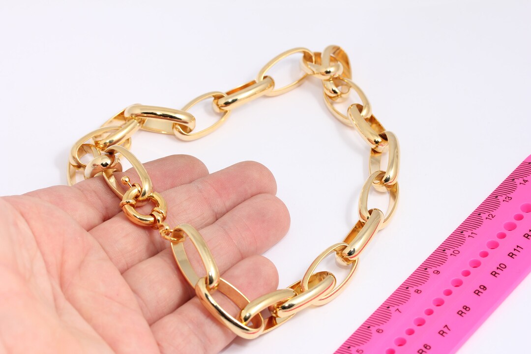 24k Shiny Gold Plated Necklace, Ready Made Necklace, Finished Necklace ...