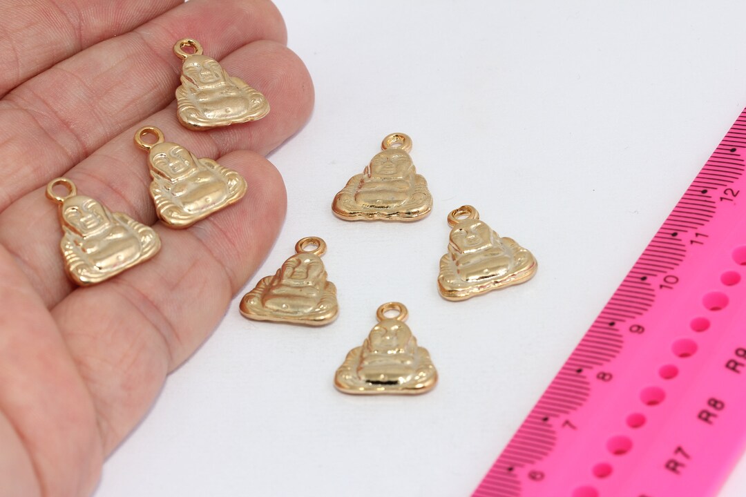 16x20mm 24k Shiny Gold Plated Buddha Charm, Buddha Pendants, Yoga ...