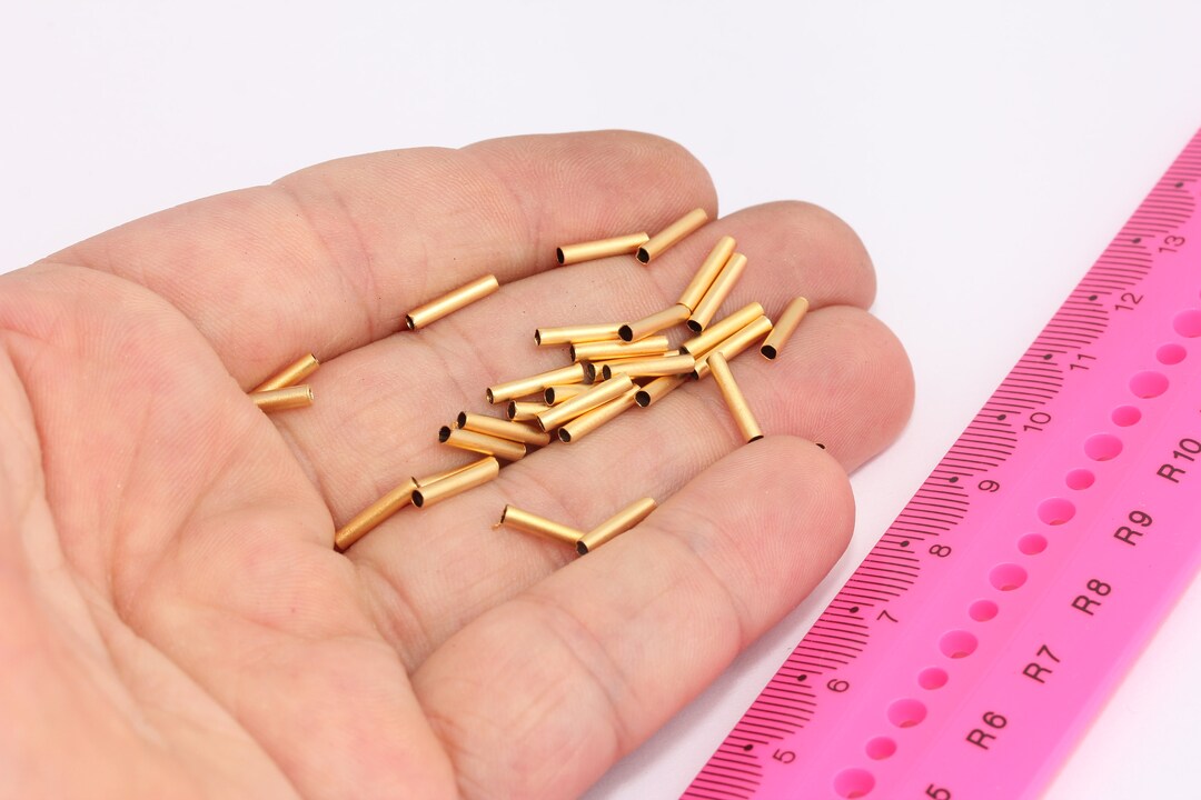 2x10mm Matt Gold Spacer Tubes, Tube Beads, Round Tubes, Spacer Tube ...