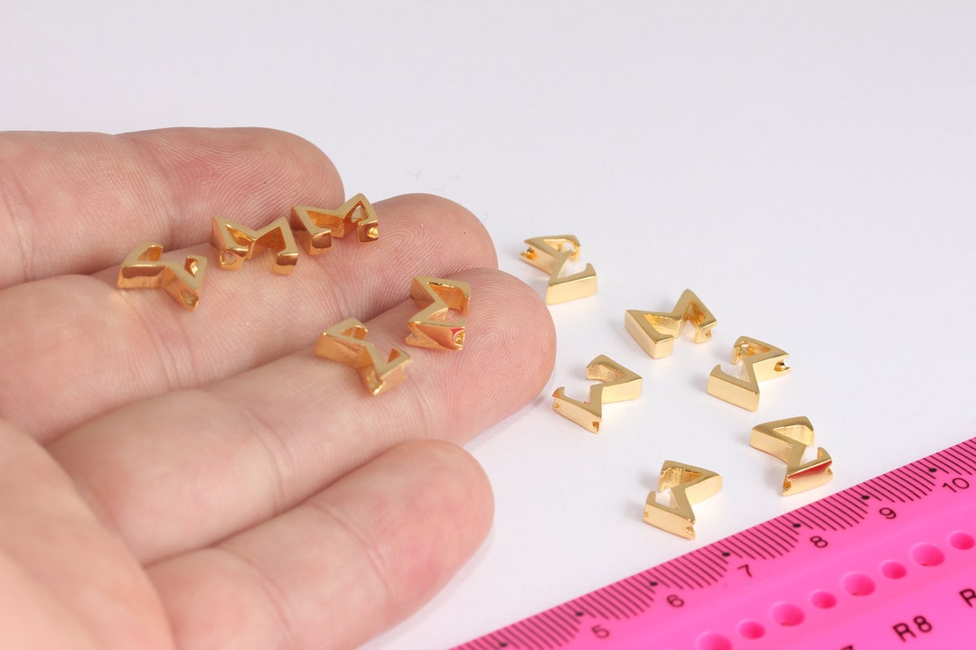 7x9mm 24k Shiny Gold Sigma Letter, Greek Alphabet, Greek Symbol, Sigma ...