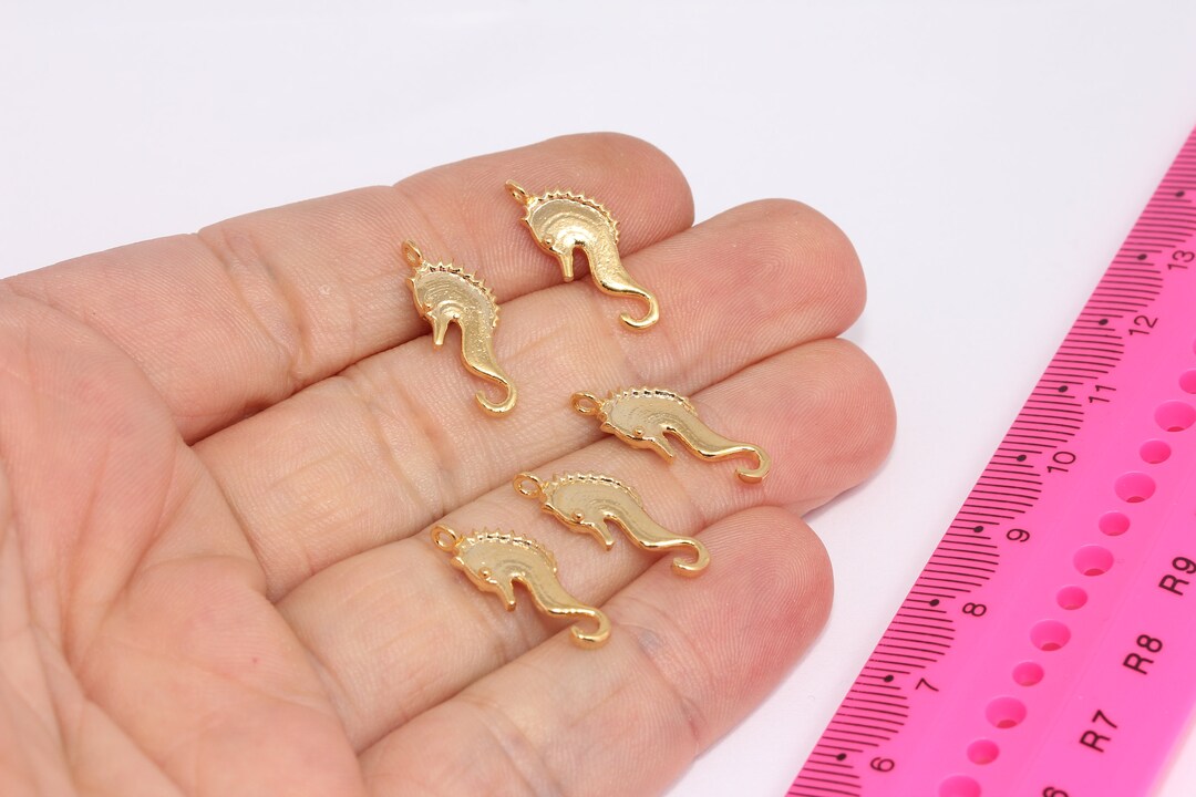 Shiny Gold Seahorse, Seahorse Necklace, Seahorse Charms, Bracelet ...