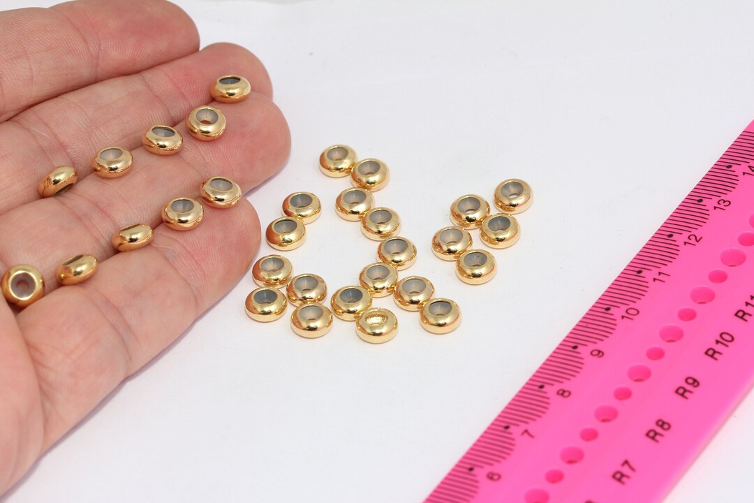 24k Shiny Gold Plated Rubber Stopper, Connector Beads, Jewelry Supplies ...