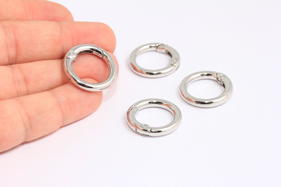 24mm Rhodium Plated Round Clasps, Strong Spring Clasp, Silver Spring ...