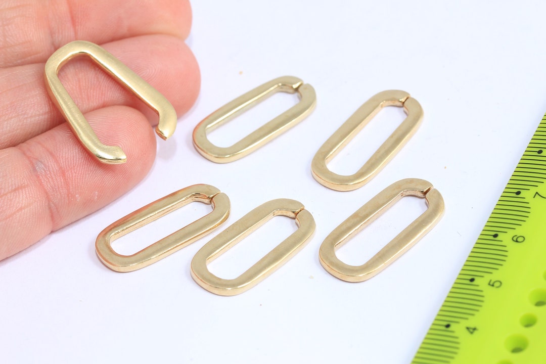12x25mm Raw Brass Oval Ring, Connector, Open Rings, Oval Jump Rings ...