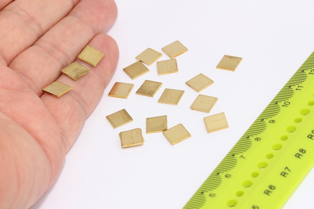 8mm Square Blank, Metal Blank , Solid Brass Blank , Raw Brass Square ...