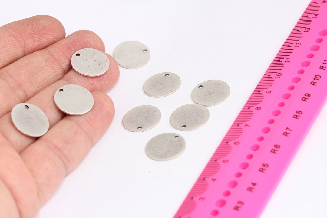 16mm Antique Silver Coins, Drop Disc Charms, Round Charms, Stamping ...