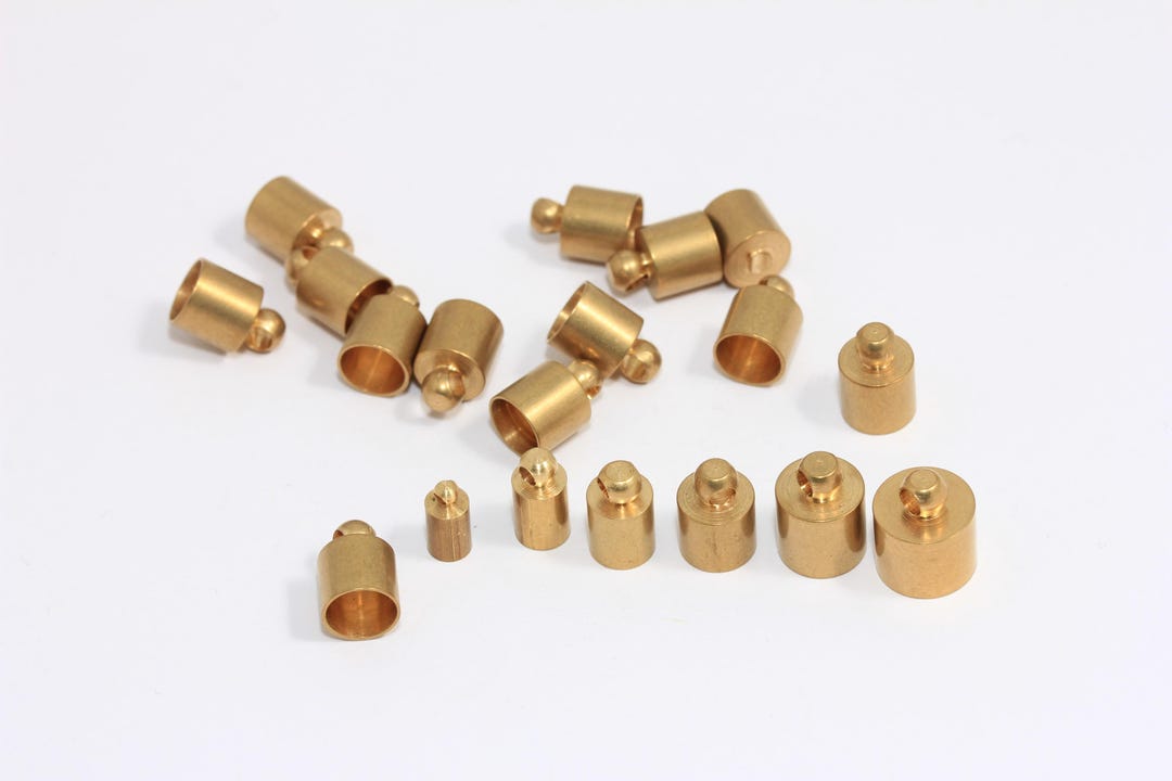 Raw Brass Bead Caps, Optional Inner Size End Caps, Cord End, Cord Tip ...