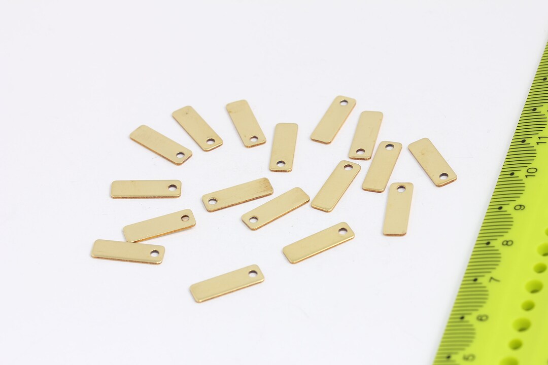 5x15mm Raw Brass Nameplate Bar, Rectangle , Personalized Charms ...