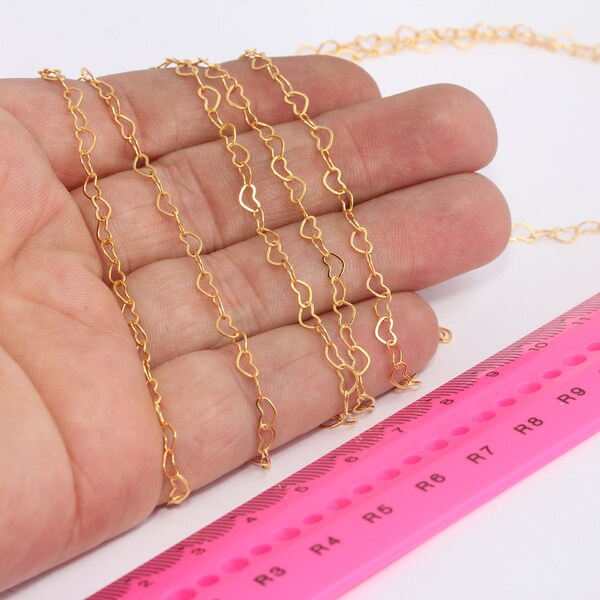 Gold Heart Shaped Chain - Etsy