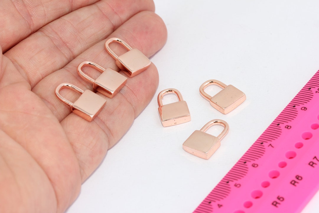 11x17mm Rose Gold Plated Padlock Charms, Mini Lock Charms, MBGMTE1277 ...