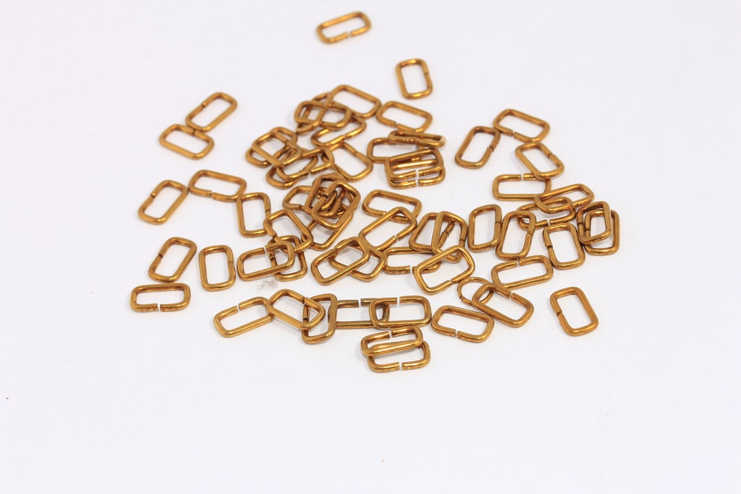 7mm 20 Gauge Raw Brass Oval Jump Rings, Brass Connector, Open Rectangle ...