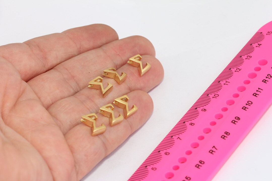 7x9mm 24k Matt Gold Sigma Letter, Greek Alphabet, Greek Symbol, Sigma ...