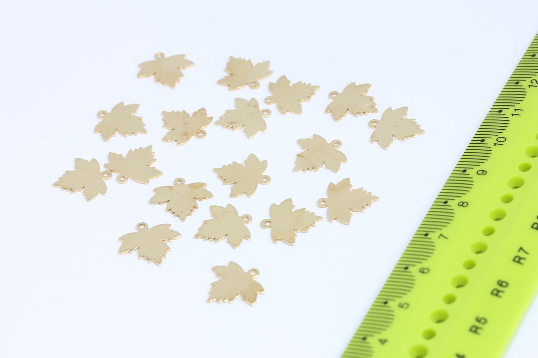 13x14mm Raw Brass Maple Leaf Charm, Maple Leaf Necklace, Maple Leaf ...