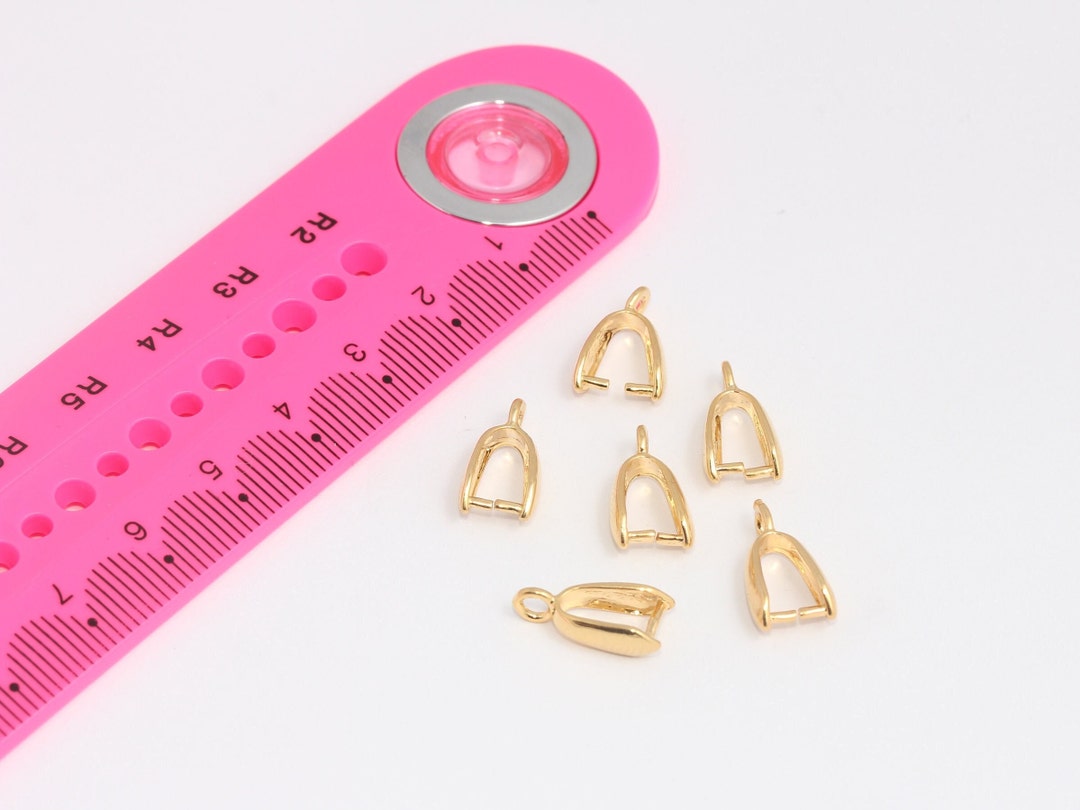 8x15mm 24 Shiny Gold Pinch Bails, Gold Pendant Bails, Charm Pinch Bails ...