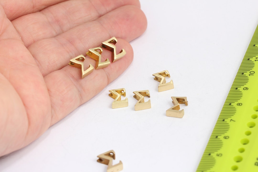 Raw Brass Sigma Letter, Greek Alphabet, Greek Symbol, Sigma Charm ...