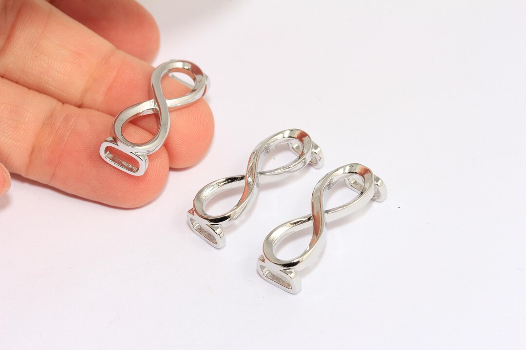 11x30mm Rhodium Plated Infinity Lace Lock for Sneakers, Infinity ...