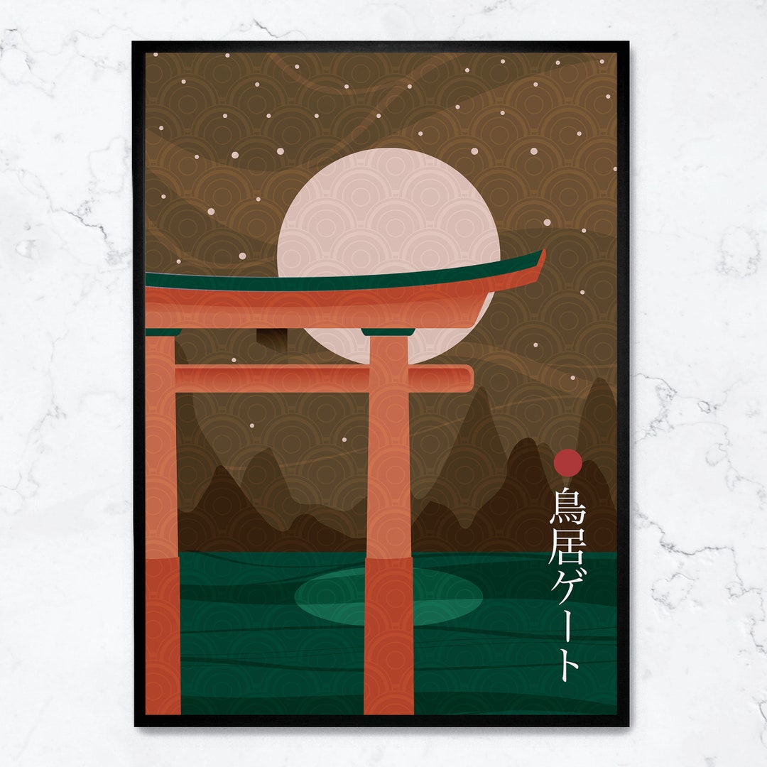 Torii Gate Poster, Japanese Gate Poster, Japan Style Poster, Japan Red ...