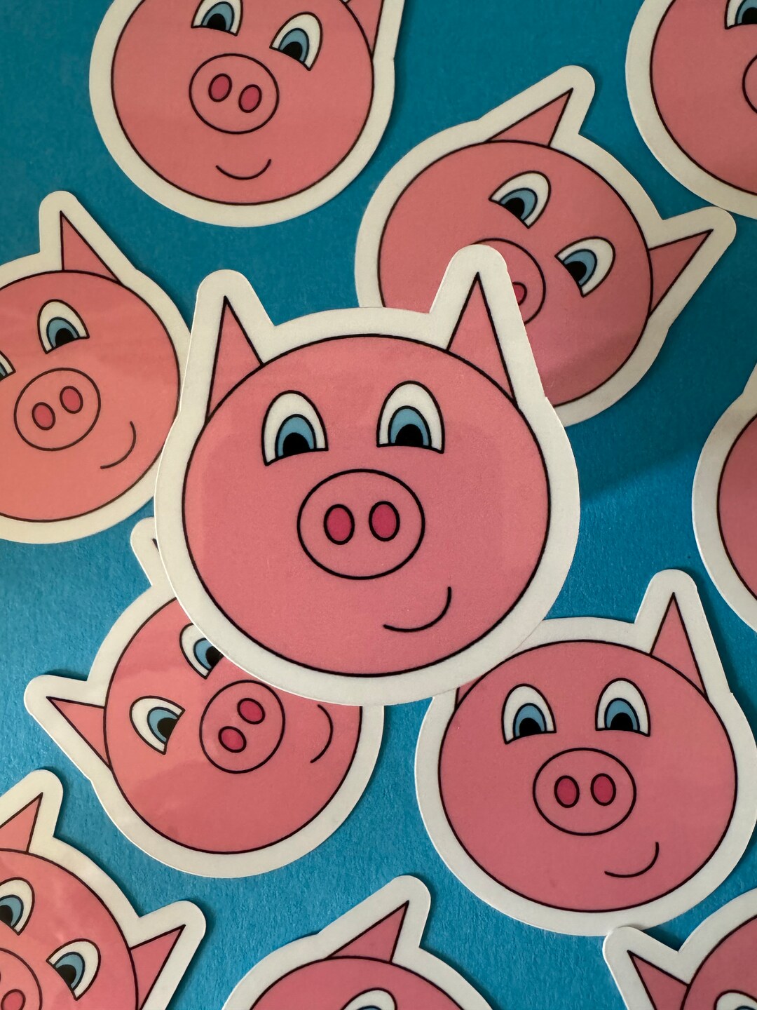 Cute Pink Pig Face Sticker - Etsy