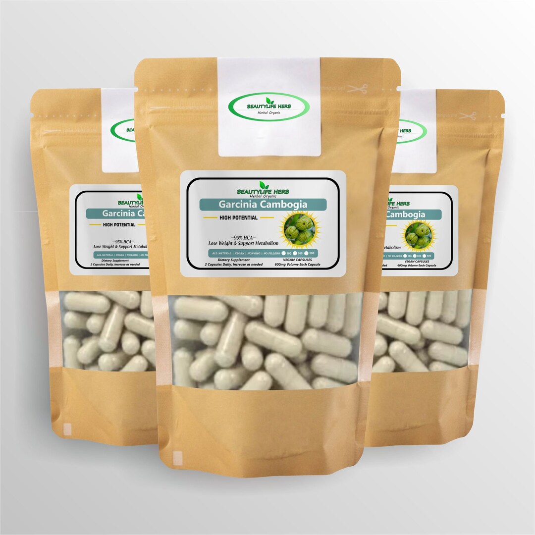 Pure Garcinia Cambogia Organic Extract Capsules 600mg Organic Capsule ...