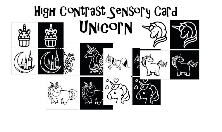 56 Sensory Flashcards, High Contrast, Visual Stimulation, Printable ...