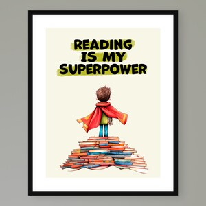 Reading Poster, Book Poster, Kids Room Decor, Classroom Decor, Library ...