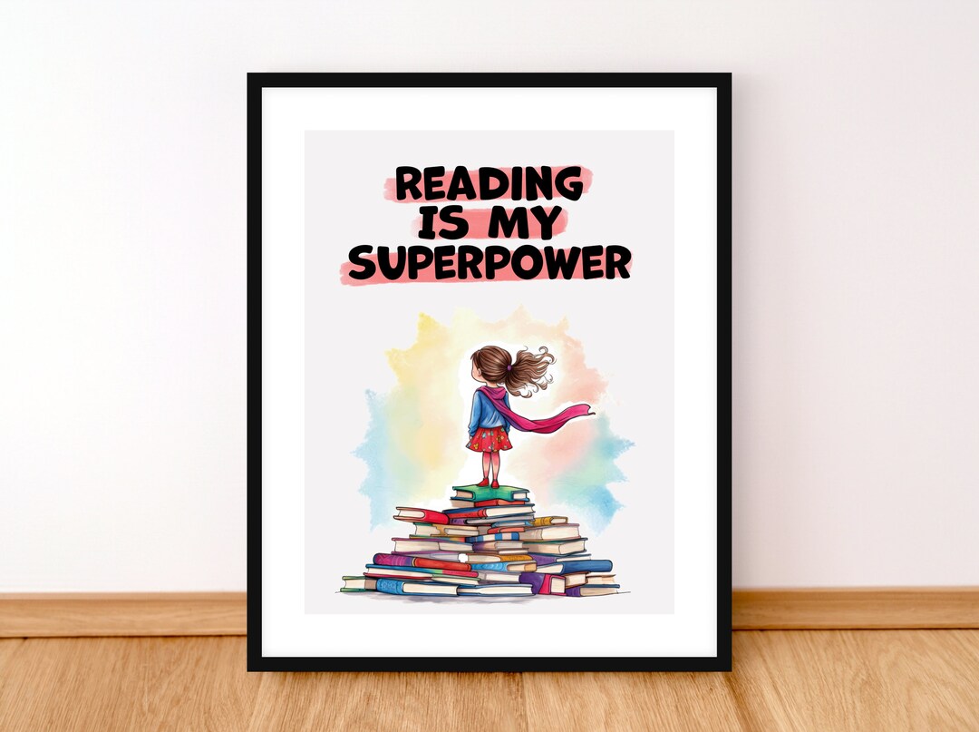 Reading Poster, Book Poster, Kids Room Decor, Classroom Decor, Library ...