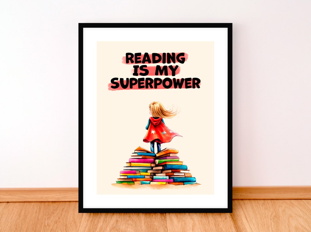 Reading Poster, Book Poster, Kids Room Decor, Classroom Decor, Library ...