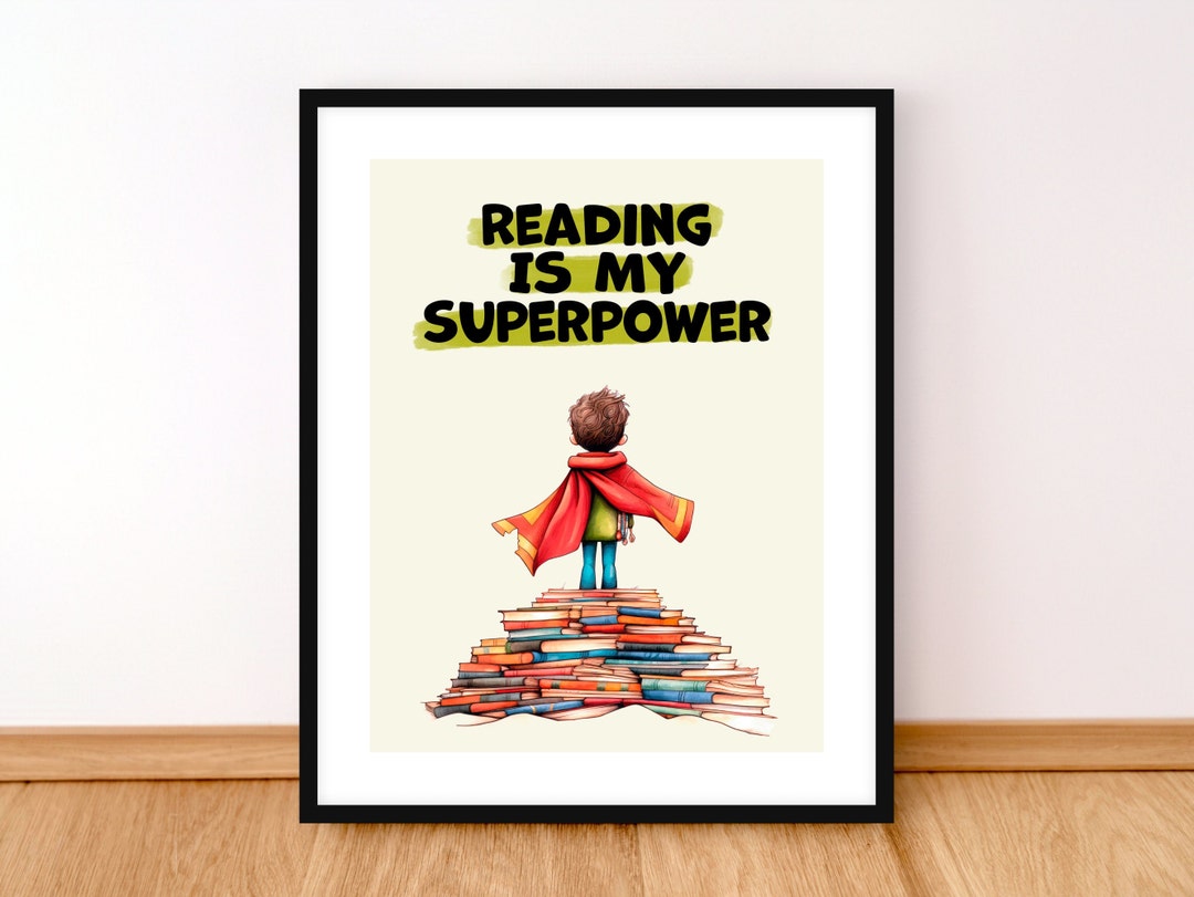 Reading Poster, Book Poster, Kids Room Decor, Classroom Decor, Library ...