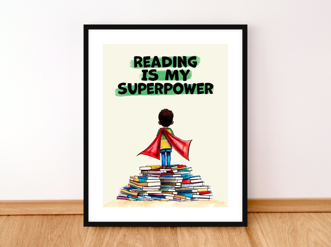 Reading Poster, Book Poster, Kids Room Decor, Classroom Decor, Library ...