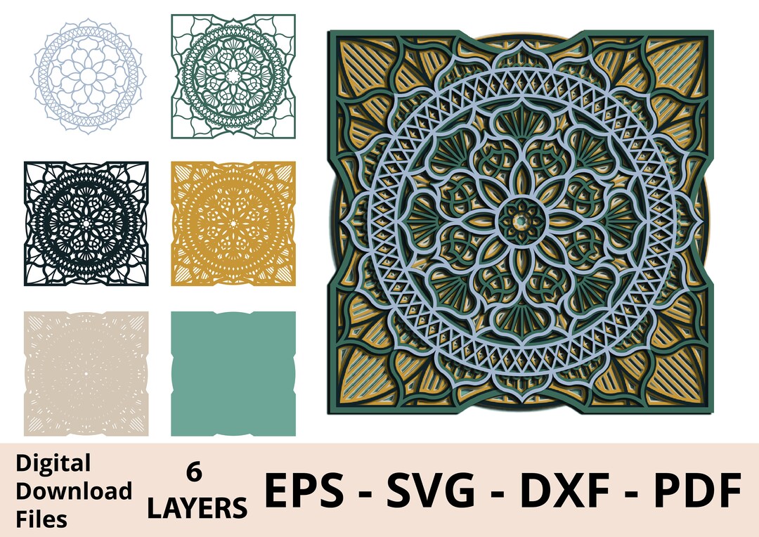 Layered Mandala Wall Decor Cut File 3D Mandala File 3D - Etsy