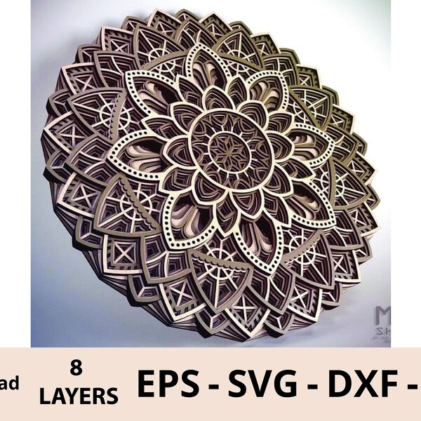 Layered Mandala Svg - Etsy Australia