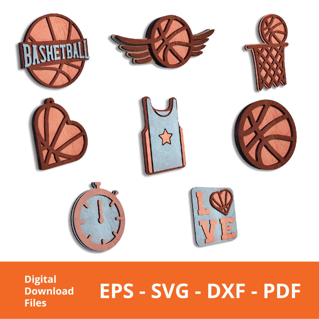Layered Basketball Silhouette Cut File, Premium Basketball Laser ...