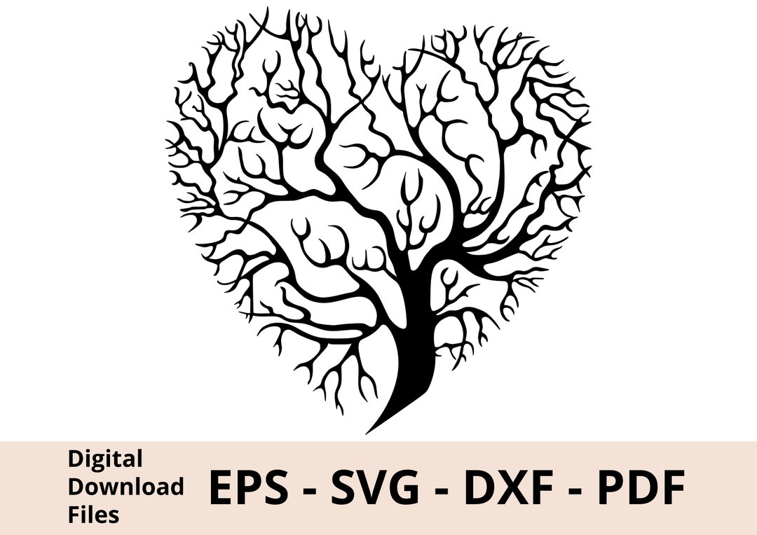 Heart Tree Instant Download Art Print Cutting Machine Files - Etsy