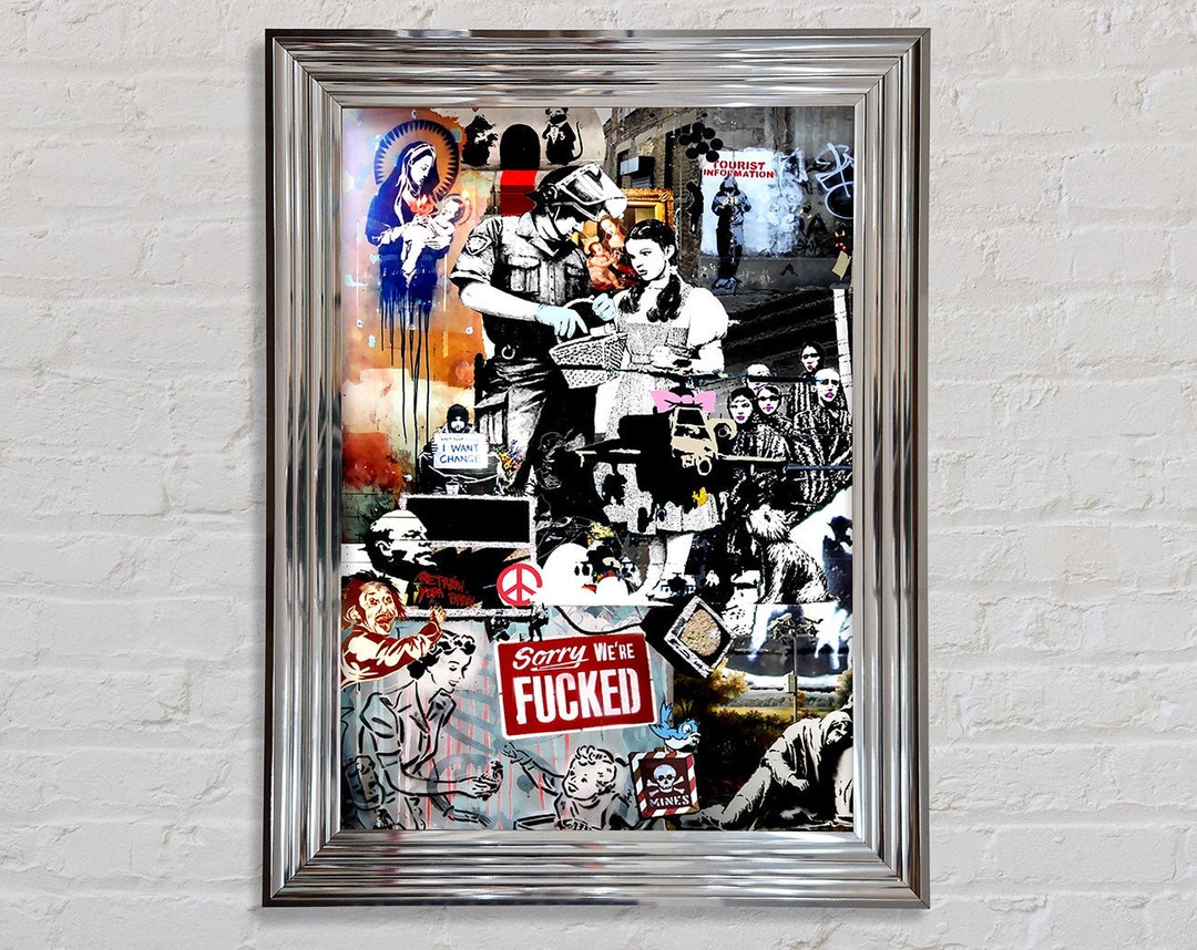 Banksy Collage Graffiti Premium Framed Print Decor Wall Art - Etsy