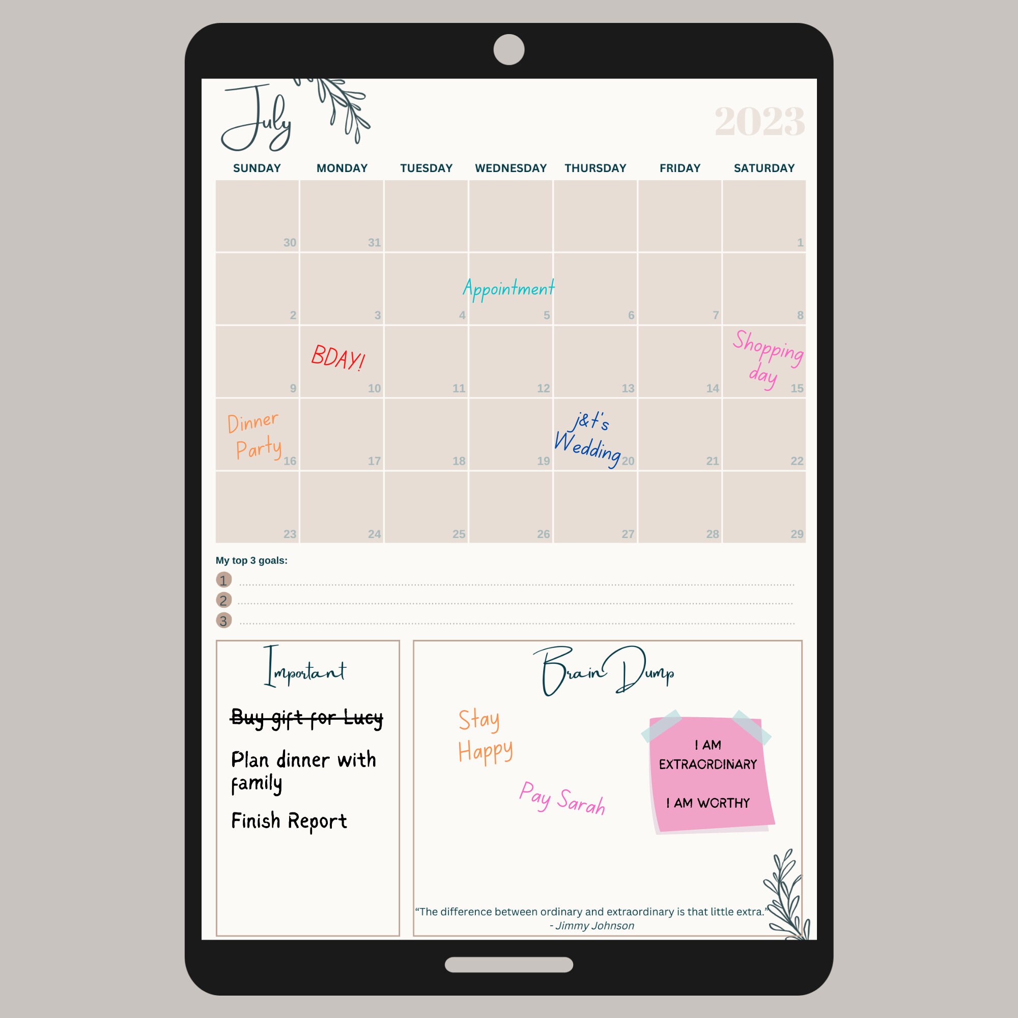 Minimalistic Digital Planner Simple Monthly Planner A4 - Etsy