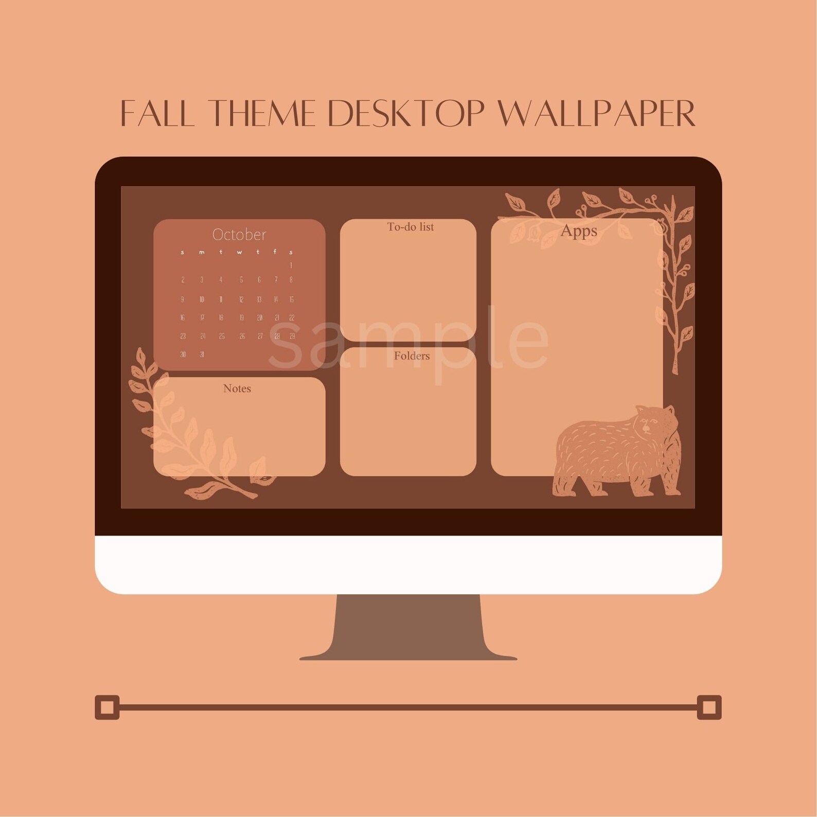Fall Theme Desktop Wallpaper for the Month of October - Etsy Canada
