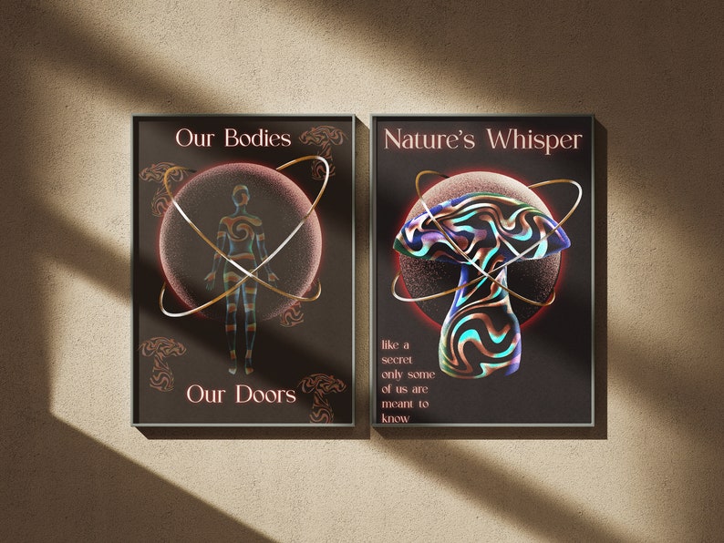 Retro-futuristic Digital Art Set - 3 Pieces - Etsy