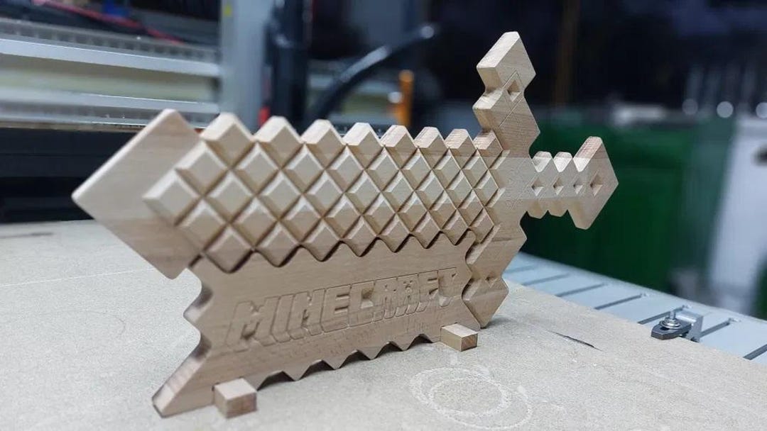Minecraft Sword for Kids – CNC Digital File for Vectric Vcarve Pro ...