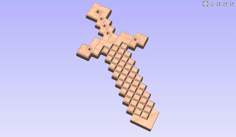 Minecraft Diamond Sword for Kids – CNC Digital File for Vectric (.CRV ...