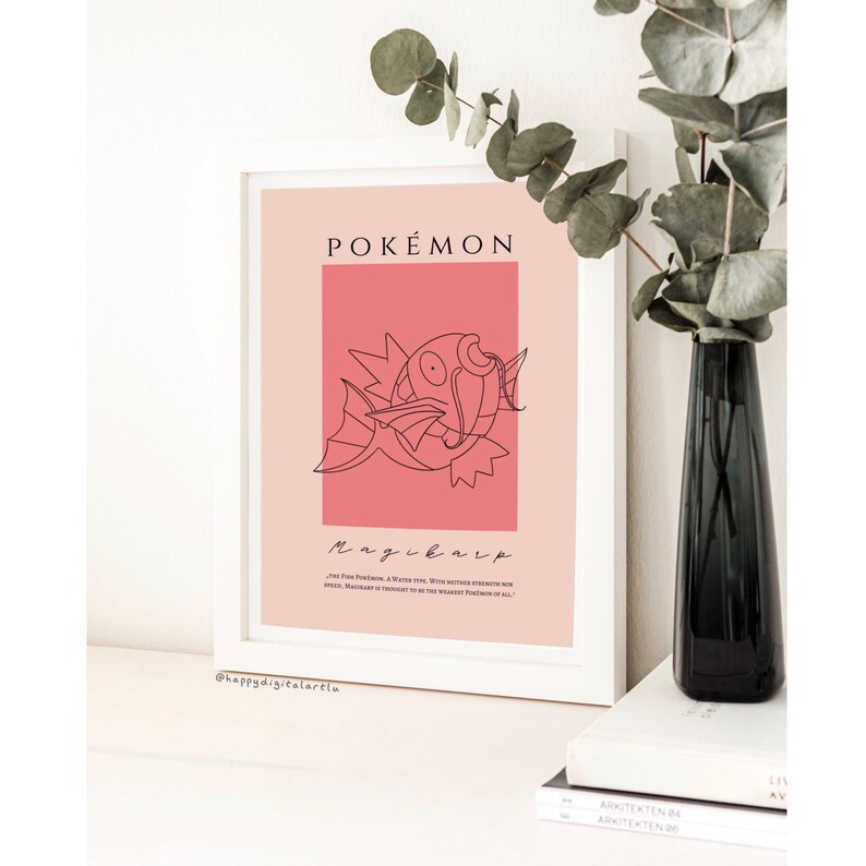 Magikarp Poster - Pokémon First Generation Wall Art, INSTANT DOWNLOAD ...
