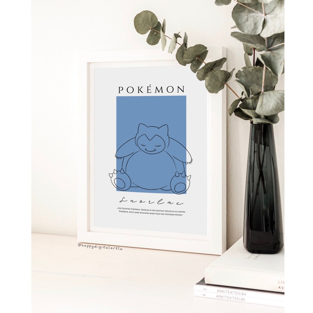 Snorlax Poster Pokémon First Generation Wall Art, INSTANT DOWNLOAD ...