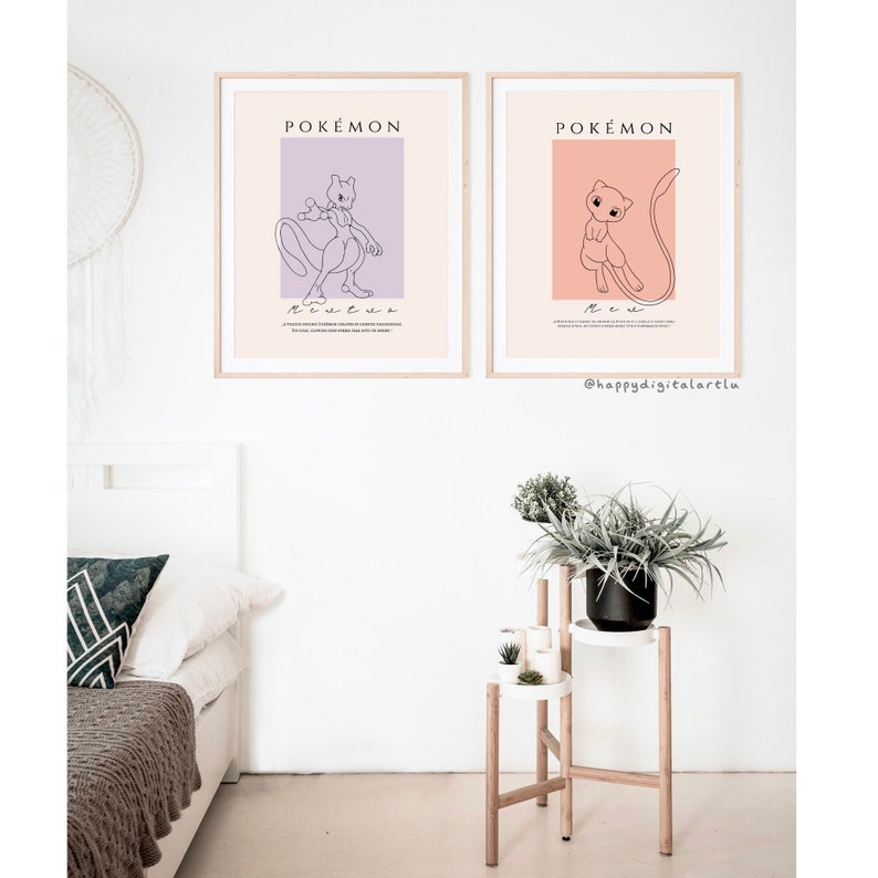 Mew Poster Pokémon First Generation Wall Art, INSTANT DOWNLOAD, Modern ...