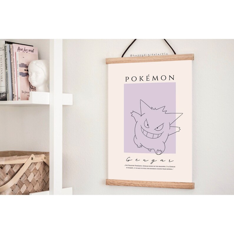 Gengar Poster Pokémon First Generation Wall Art, INSTANT DOWNLOAD ...