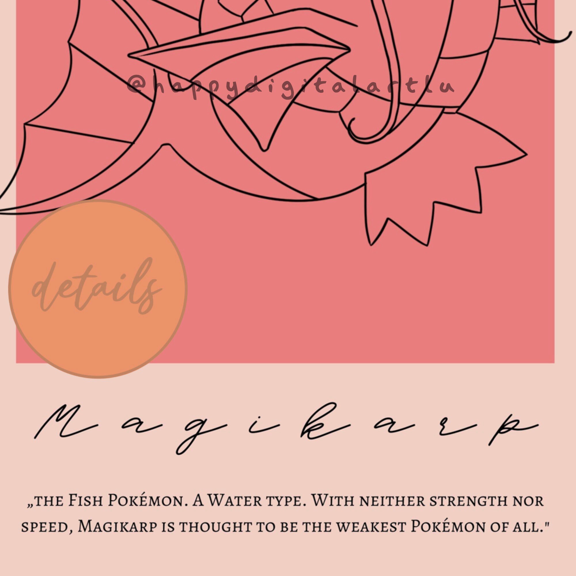 Magikarp Poster Pokémon First Generation Wall Art, INSTANT DOWNLOAD ...