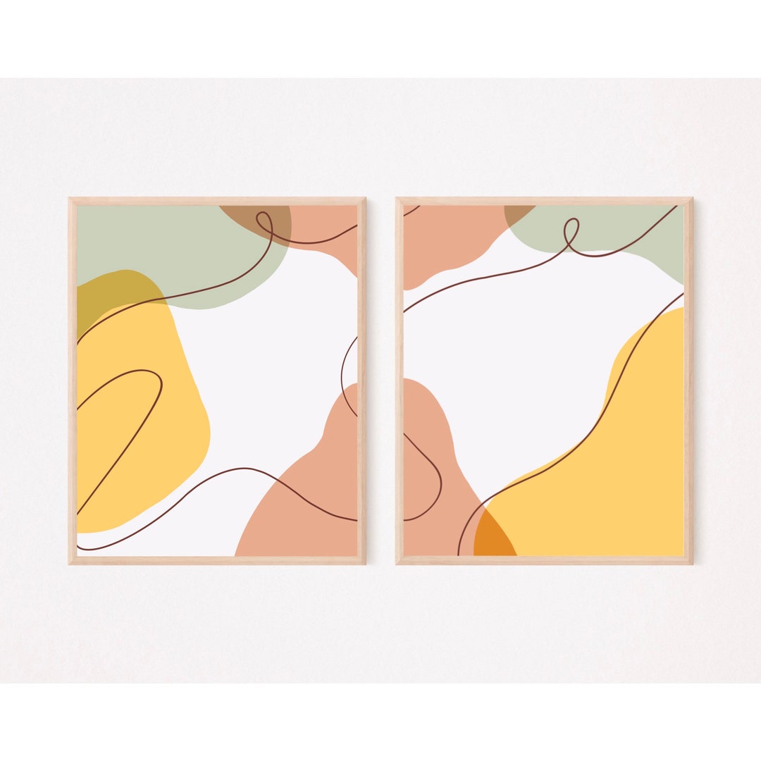 Set of Colorful Boho Wall Art, INSTANT DOWNLOAD, Cute Modern Wall Decor ...