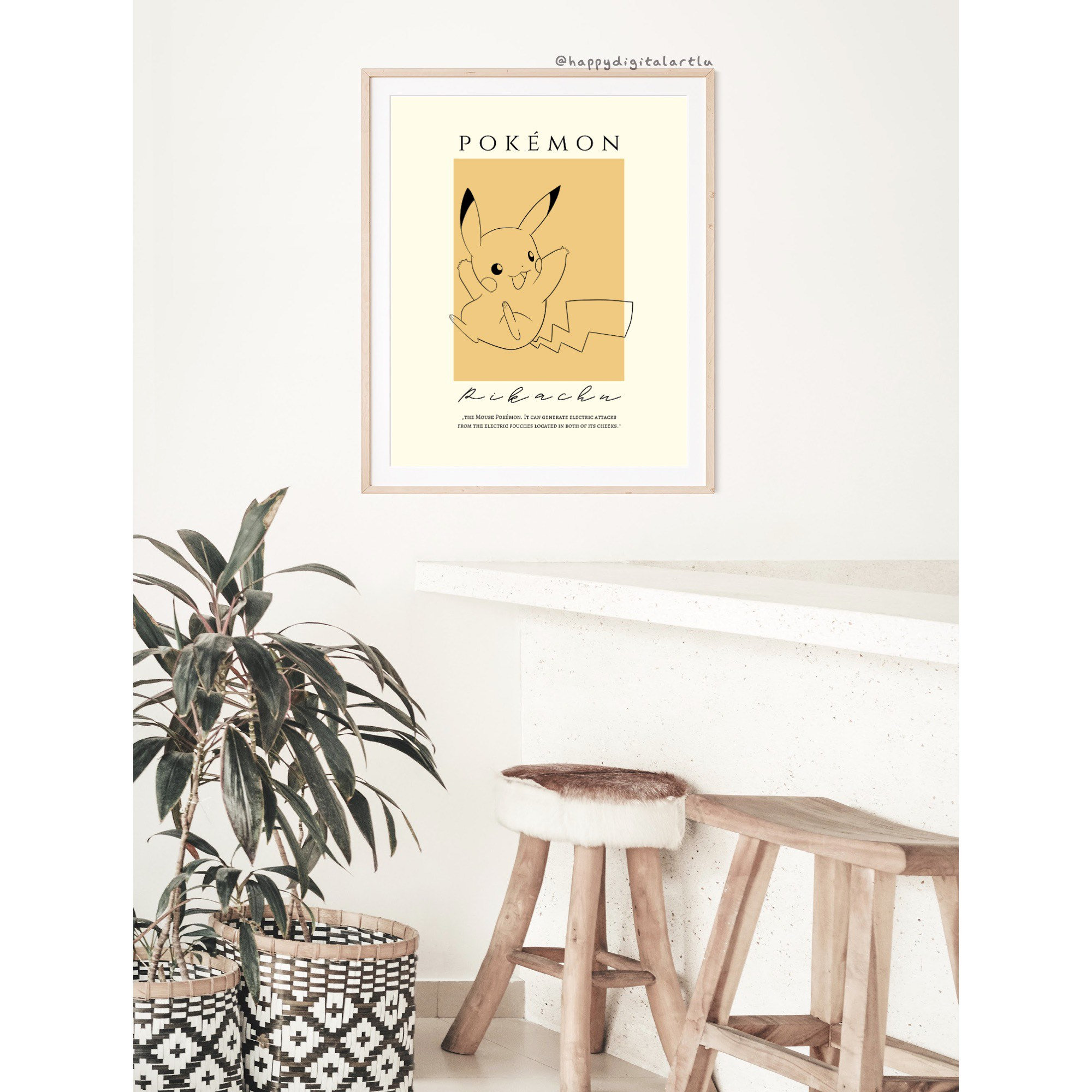 Pikachu Poster Pokémon First Generation Wall Art, INSTANT DOWNLOAD ...